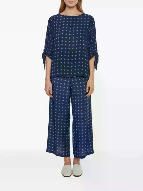 Max Mara Motif-print Silk Blouse