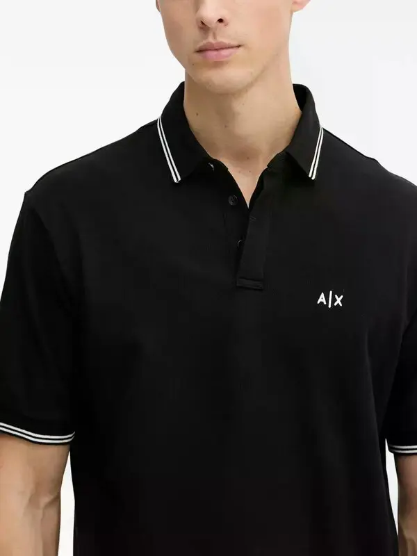 Armani Exchange Logo-embroidered Tipped Polo Shirt