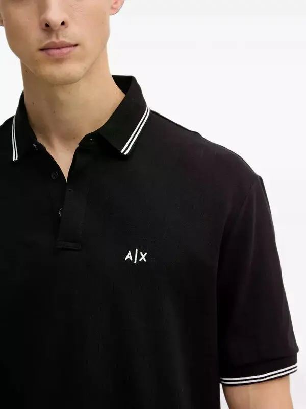 Armani Exchange Logo-embroidered Tipped Polo Shirt