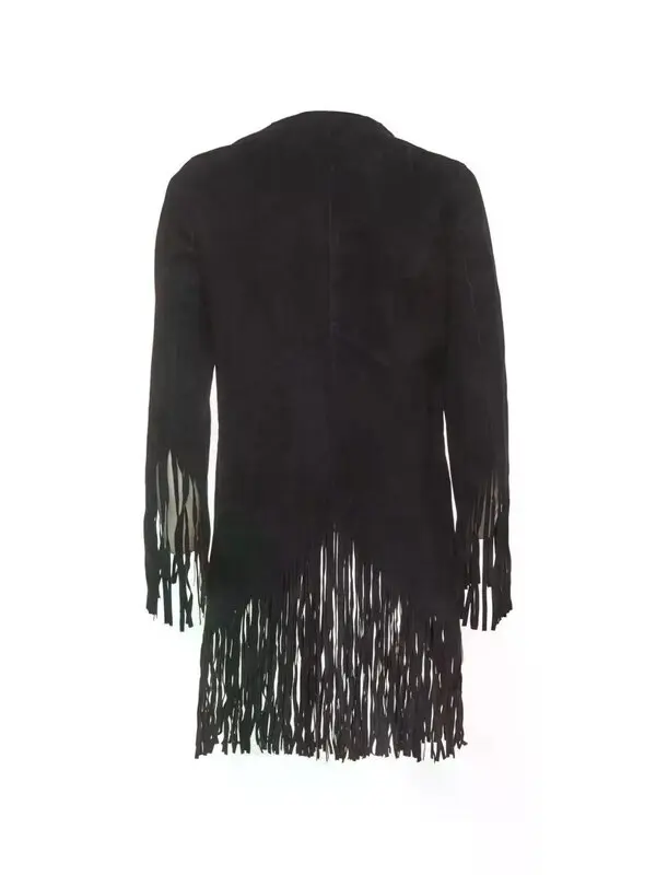 Sandro Fringed Zip-up Leather Jacket