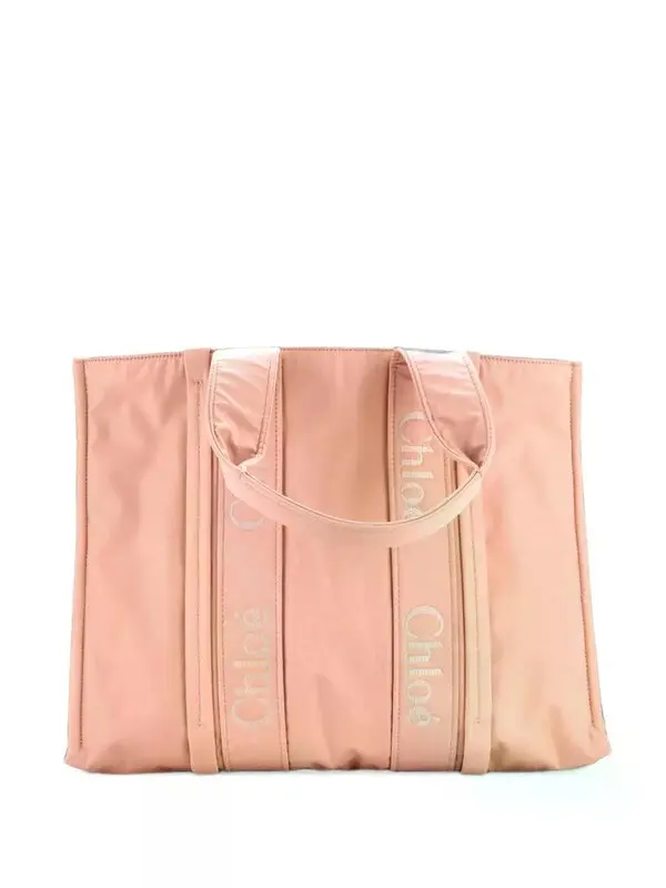 Chloé Woody Recycled Nylon Large Tote Bag - Pink
