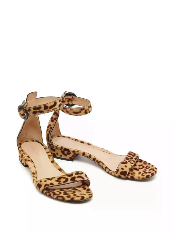 GIANVITO ROSSI Leopard-print Ankle-strap Sandals