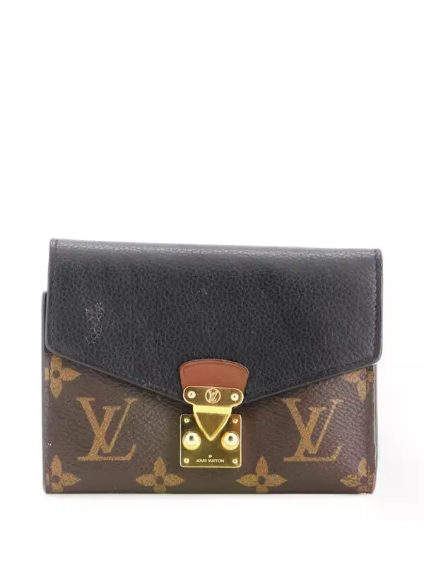 LOUIS VUITTON Pallas Wallet Nm Monogram Canvas And Calfskin Compact Small Wallets - Black
