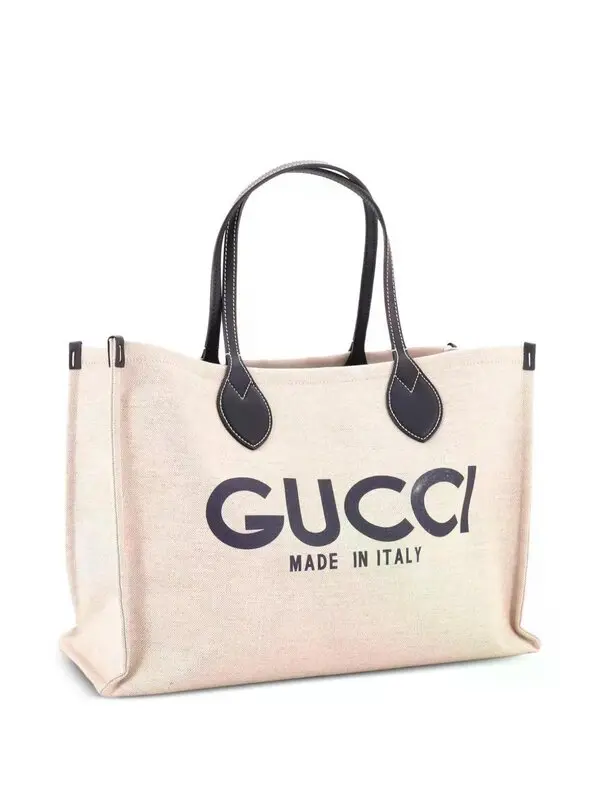 Gucci Printed Canvas Medium Tote Bag - Blue