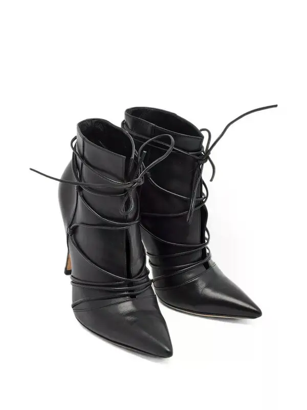 GIANVITO ROSSI Lace-up Pointed-toe Ankle Boots