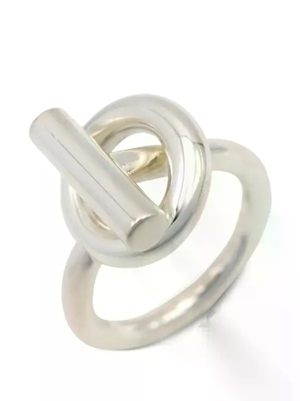 Hermès Tone Chaine D'ancre En Chaine Knotted Ring - Silver