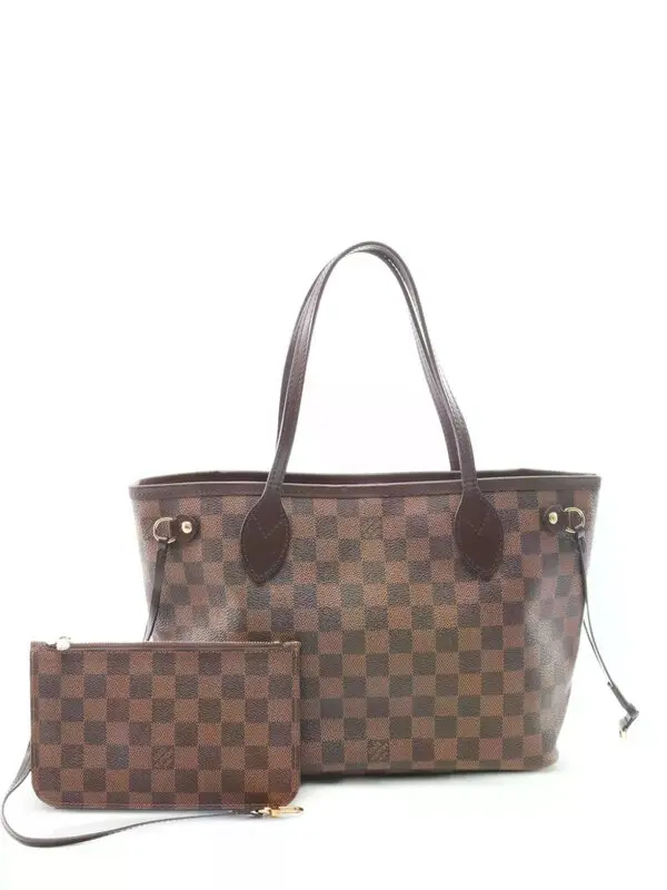 LOUIS VUITTON Damier Ebene Canvas Neverfull Tote Bag - Brown