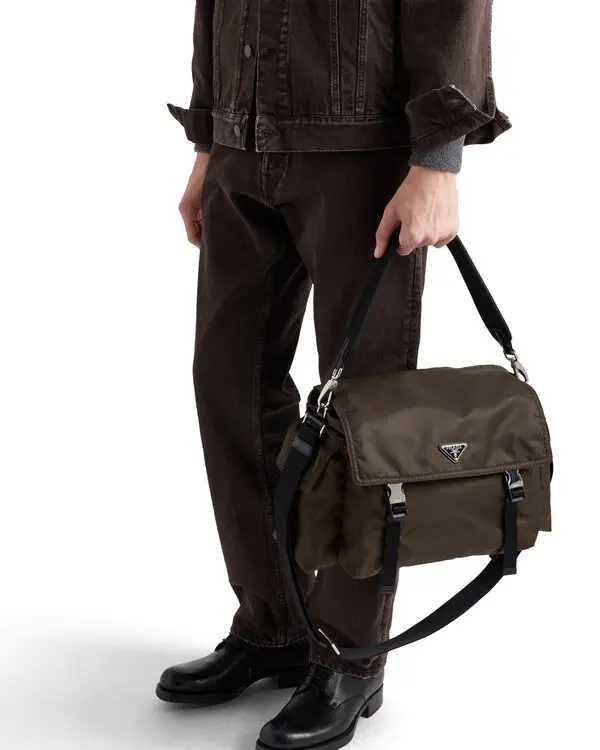 Prada Re-nylon And Leather Shoulder Bag