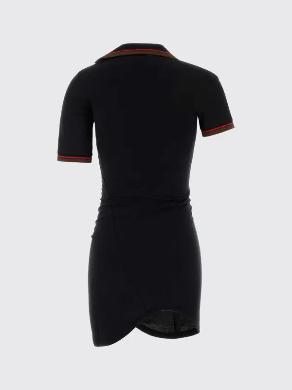 VIVIENNE WESTWOOD Asymmetric Polo Mini Dress In Cotton With Embroidered Orb Logo