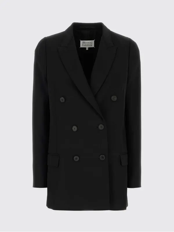 MAISON MARGIELA Double-breasted Pure Wool Blazer With Notched Lapels And Dropped Shoulders