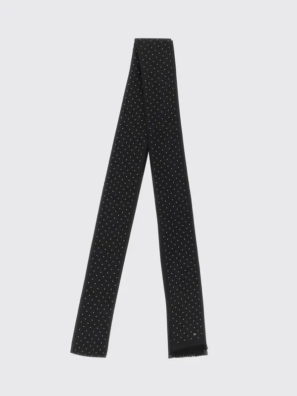 TOM FORD Polka-dot Mulberry Silk Bandeau Scarf With Monogram And Fringed Hem - Multicolor