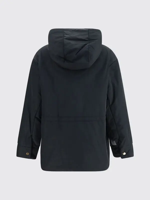 Max Mara Short Technical Fabric Parka With Hood And Drawstring - Black