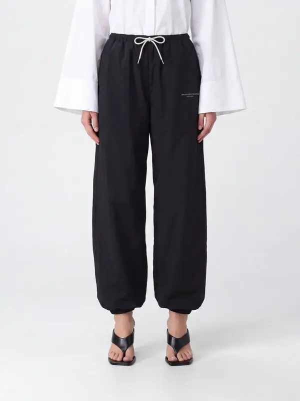 Alexander Wang High-waisted Wide-leg Jogging Pants With Logo