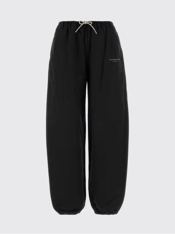 Alexander Wang High-waisted Wide-leg Jogging Pants With Logo