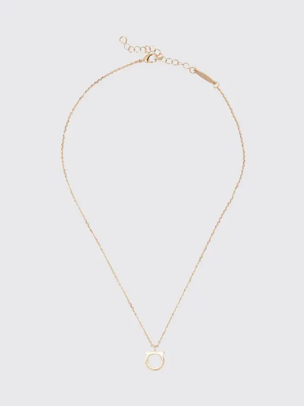 FERRAGAMO Gancini Brass Necklace With Sliding Pendant