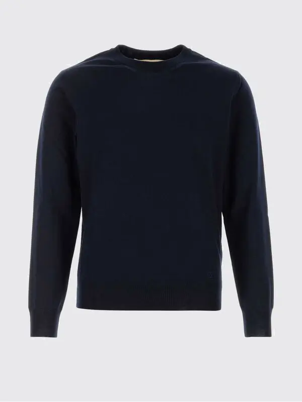Valentino Garavani Slim Fit Crewneck Sweater In 100% Virgin Wool - Navy