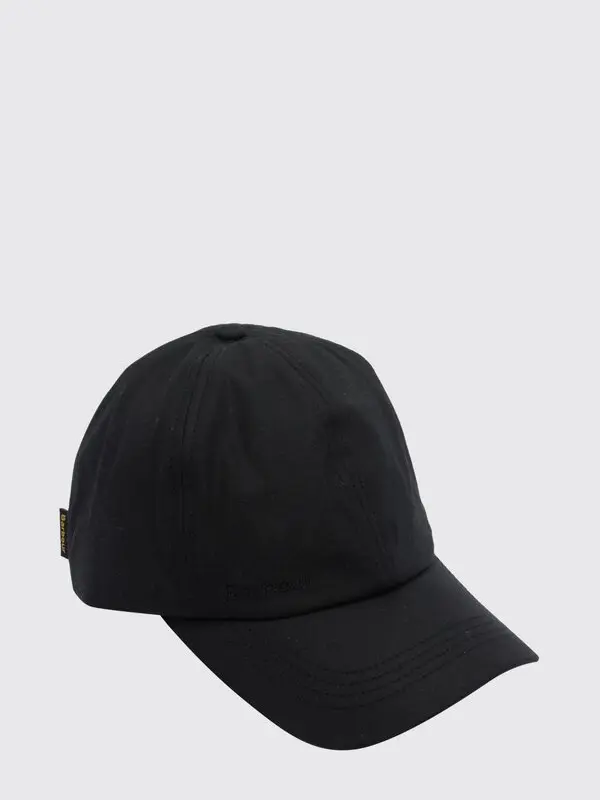 Barbour Cotton Baseball Cap With Applied Logo And Adjustable Strap - Black
