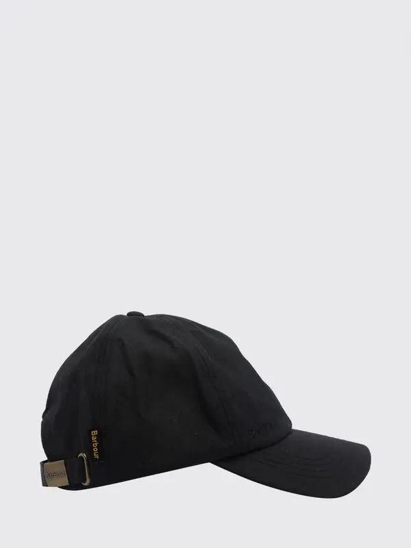 Barbour Cotton Baseball Cap With Applied Logo And Adjustable Strap - Black