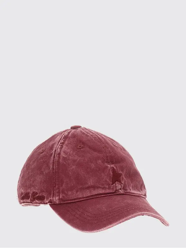 GOLDEN GOOSE Distressed Cotton Baseball Cap With Logo - Red