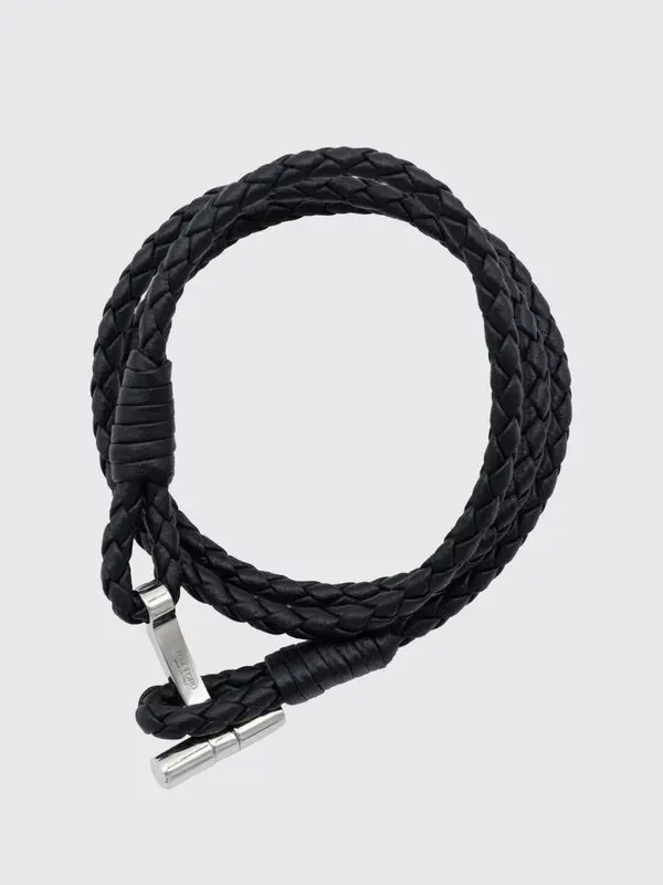 TOM FORD Multi-strand Woven Calfskin Leather Bracelet With Logo