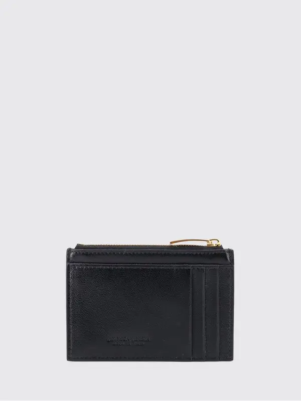 Bottega Veneta Flat Woven Nappa Leather Card Holder With Zipped Pocket