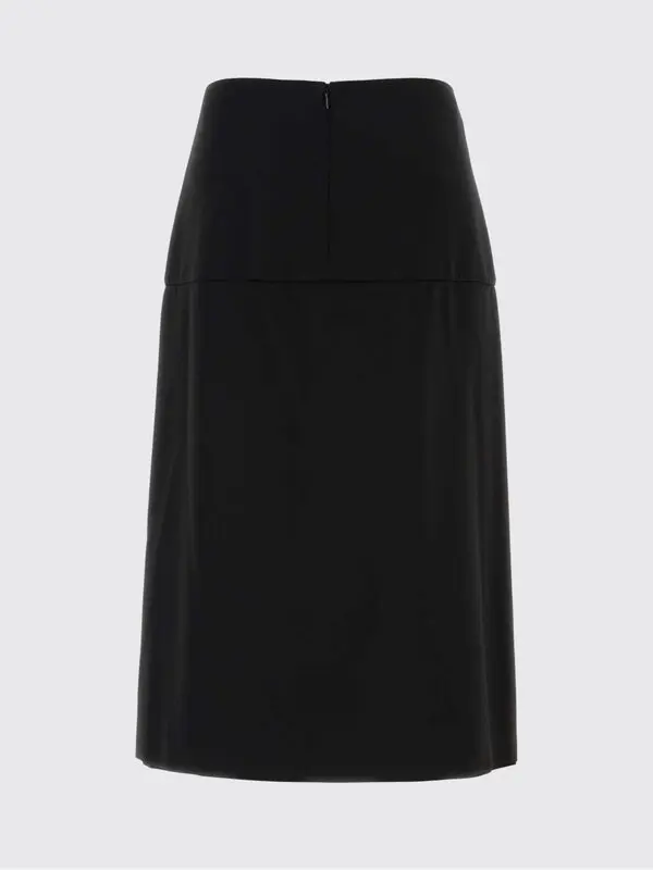 JIL SANDER A-line Midi Skirt In Pure Virgin Wool With Slit