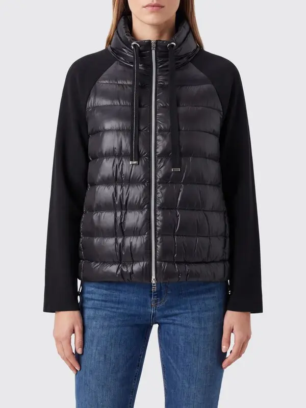 Herno Short Quilted Nylon Down Jacket With Funnel Neck - Black
