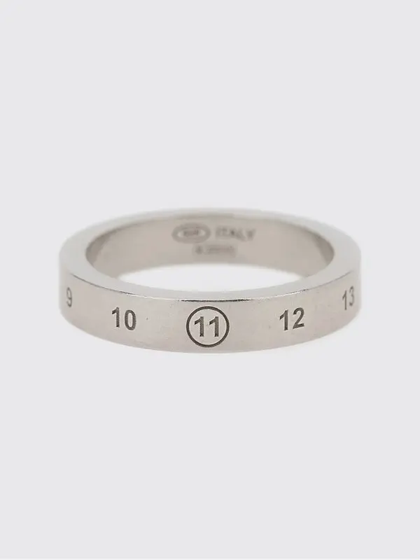 MAISON MARGIELA Engraved Numeric Logo Band Ring In 925