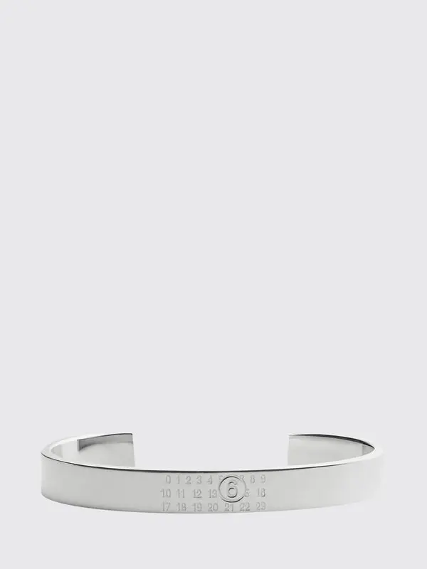 MAISON MARGIELA Numeric Logo Bangle Bracelet In Chrome-plated Brass - Silver