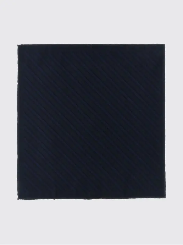 Brunello Cucinelli Striped Pure Silk Pocket Square - Blue 1