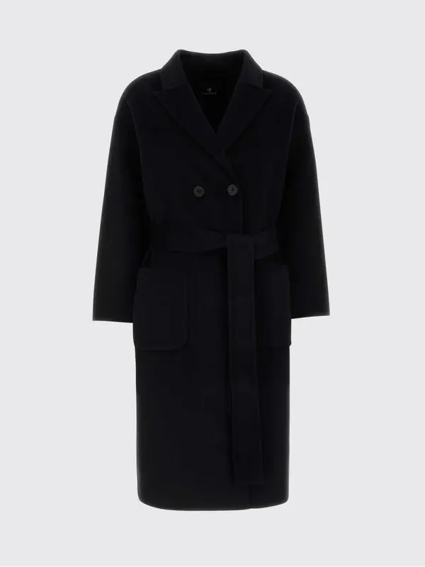 ANINE BING Double-breasted Long Coat In Wool And Cashmere Blend With Belt