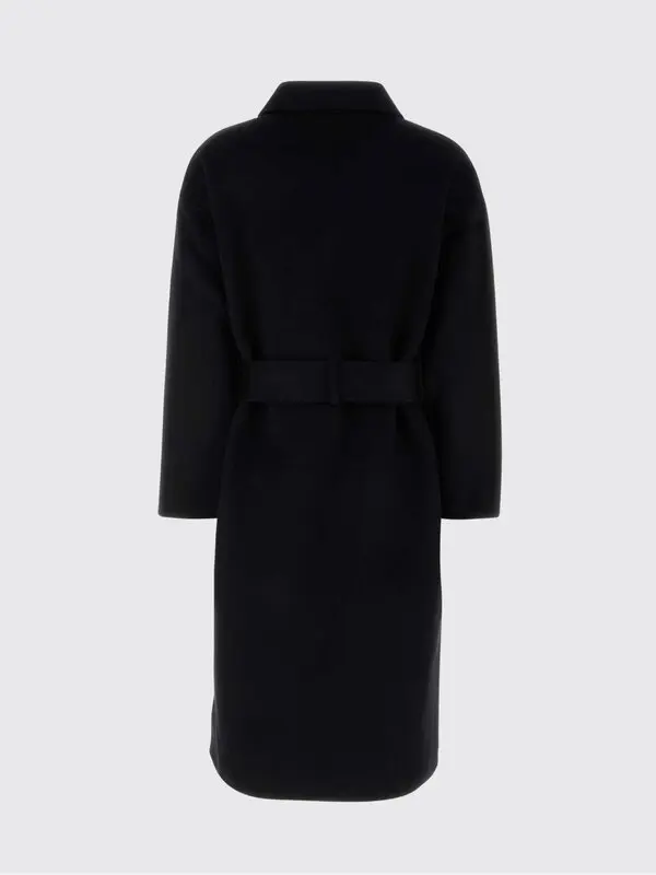 ANINE BING Double-breasted Long Coat In Wool And Cashmere Blend With Belt