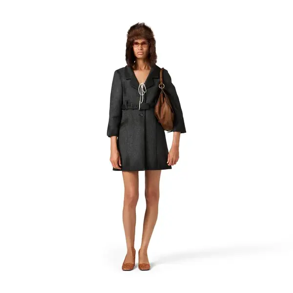Miu Miu Single-breasted Double Wool Coat