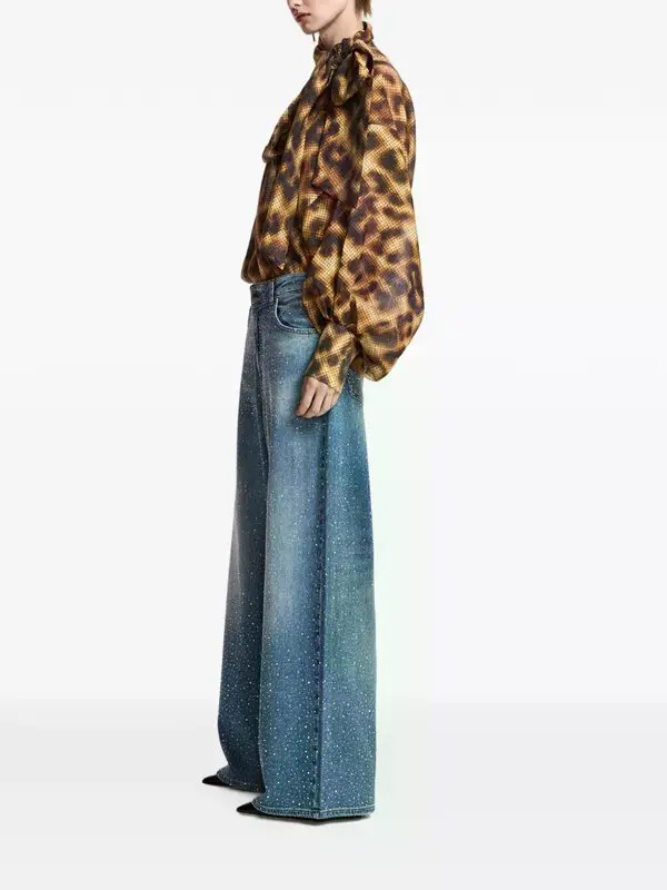Essentiel Antwerp Karismatic Animal Print Pussy-bow Shirt