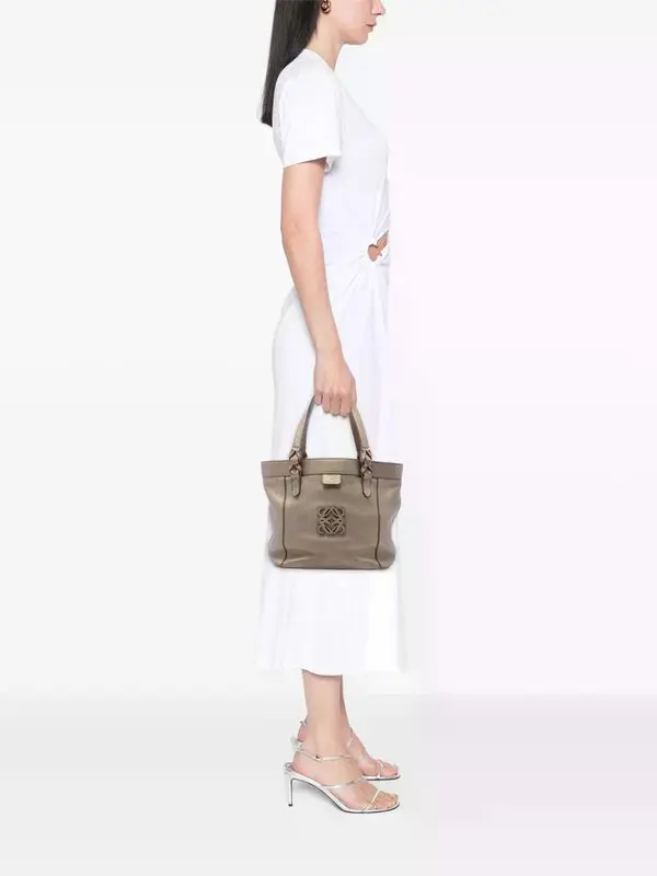 Loewe 2013 Metallic Leather Anagram Fusta Tote Bag