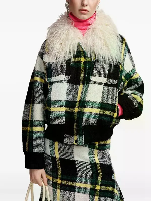 Essentiel Antwerp Kpop Checked Bomber Jacket