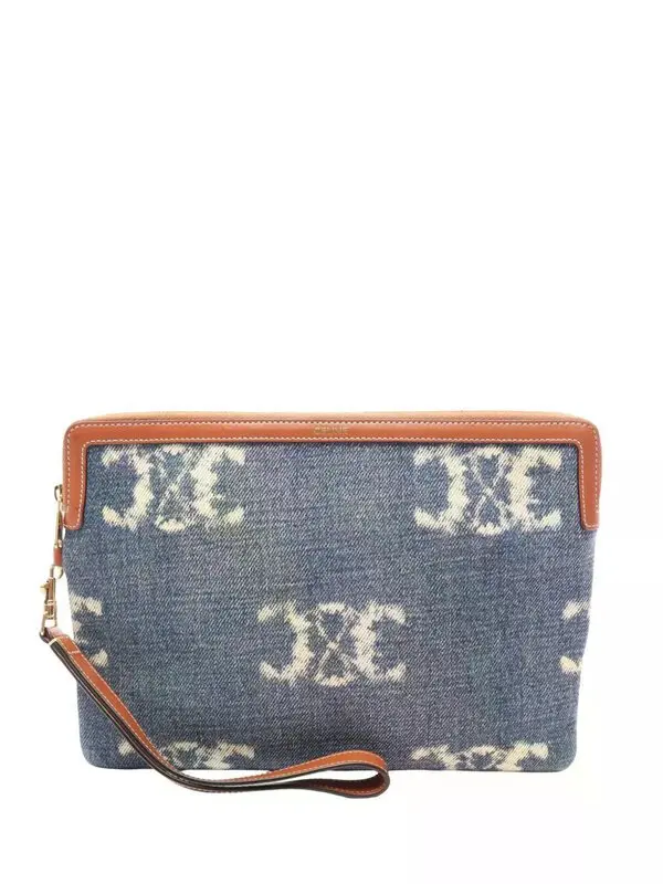 Celine Triomphe Denim Clutch Bag