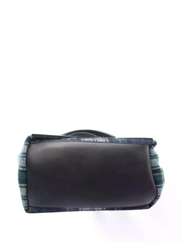 Balenciaga Plaid Wool Cabas Tote Bag - Green