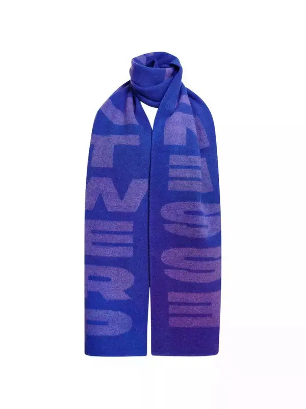 Essentiel Antwerp Logo-jacquard Knitted Scarf - Blue