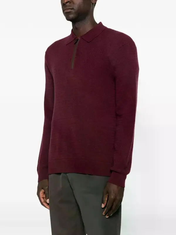 Canali Half-zip Textured-knit Sweater