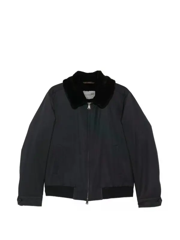 MANZONI 24 Shearling-collar Zip-up Jacket - Black