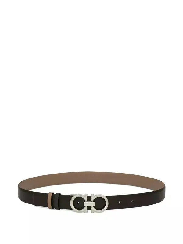 FERRAGAMO Knurled-gancini Reversible And Adjustable Belt