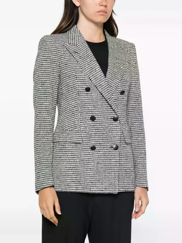 Tagliatore Houndstooth Double-breasted Jacket - Grey