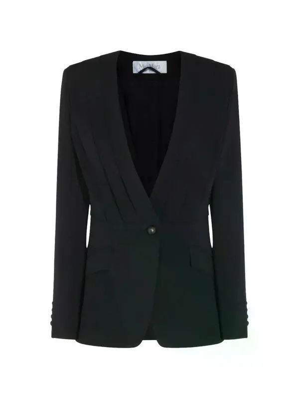 Max Mara Single-breasted Compact Cady Jacket Midnightblue