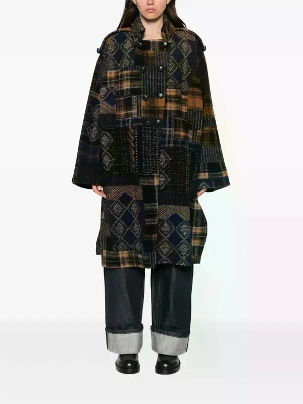 BYE Patchwork Check-pattern Coat