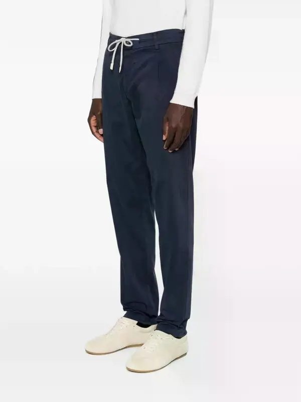 Eleventy Drawstring Straight-leg Trousers - Blue