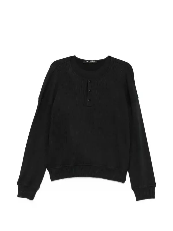 Our Legacy Ribbed Henley Sweater - Blue