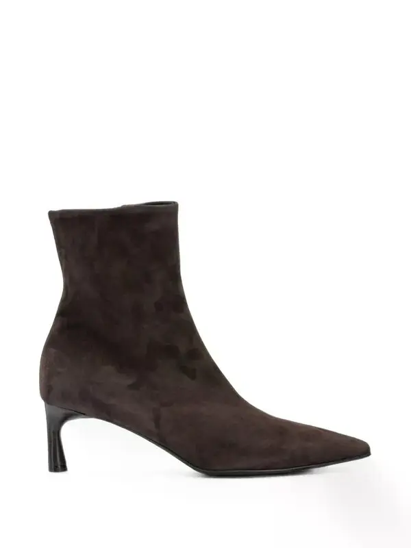 HALMANERA Pointed-toe Suede Ankle Boots