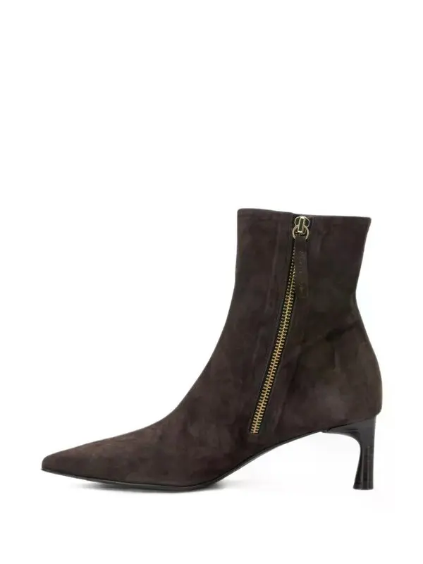 HALMANERA Pointed-toe Suede Ankle Boots