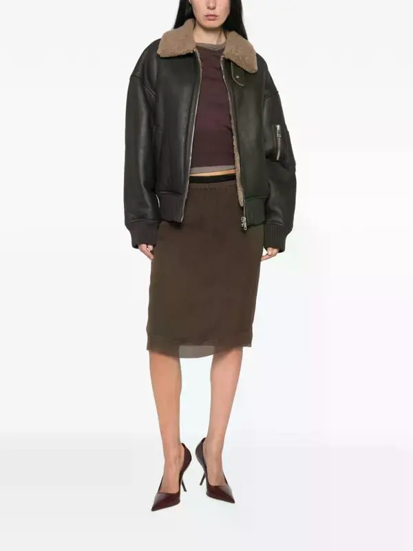 N°21 Shearling-collar Leather Jacket